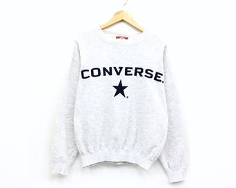 CONVERSE Crewneck Sweatshirt Jumper Embroidery Big Logo Spell | Etsy