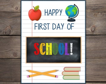 First Day of School Digital Greeting Card, Printable Card, Instant ...