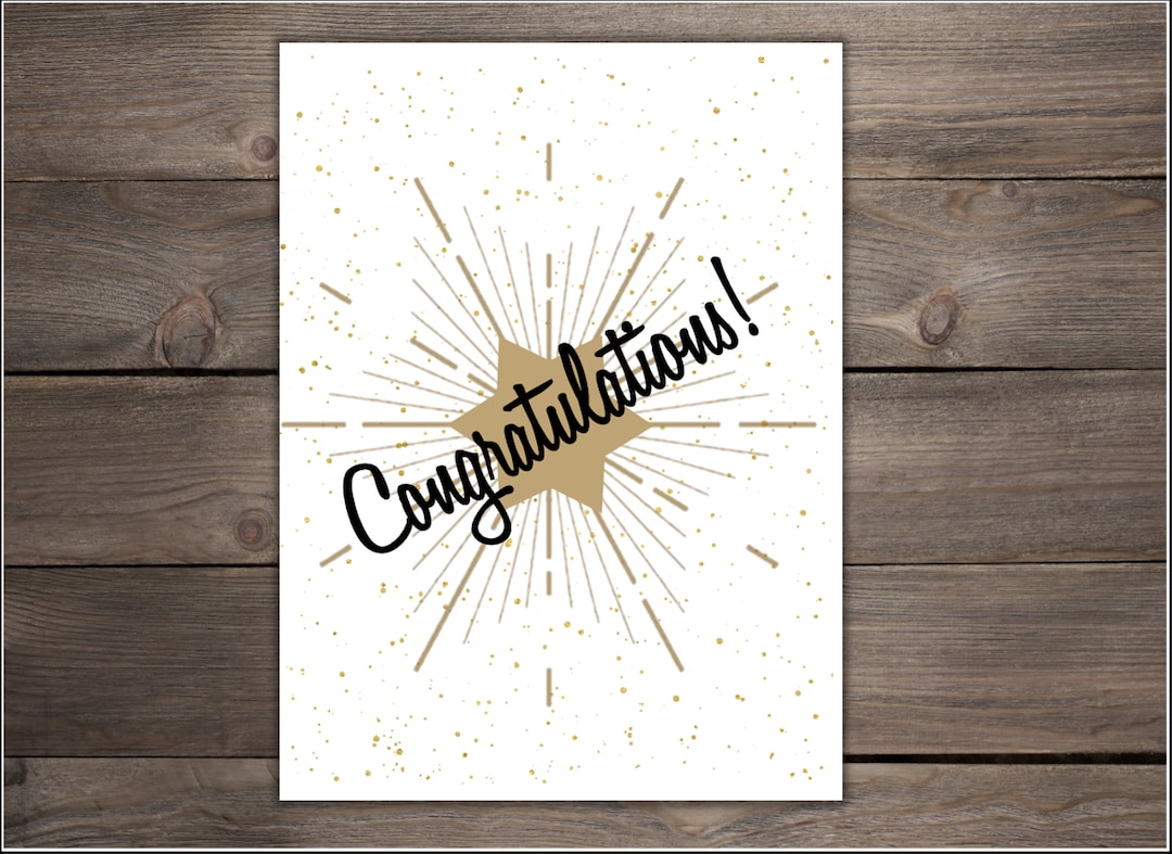 Congratulations: Printable Card - Etsy