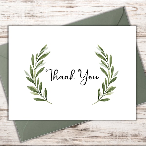 Olive Branch Thank You Cards - Etsy