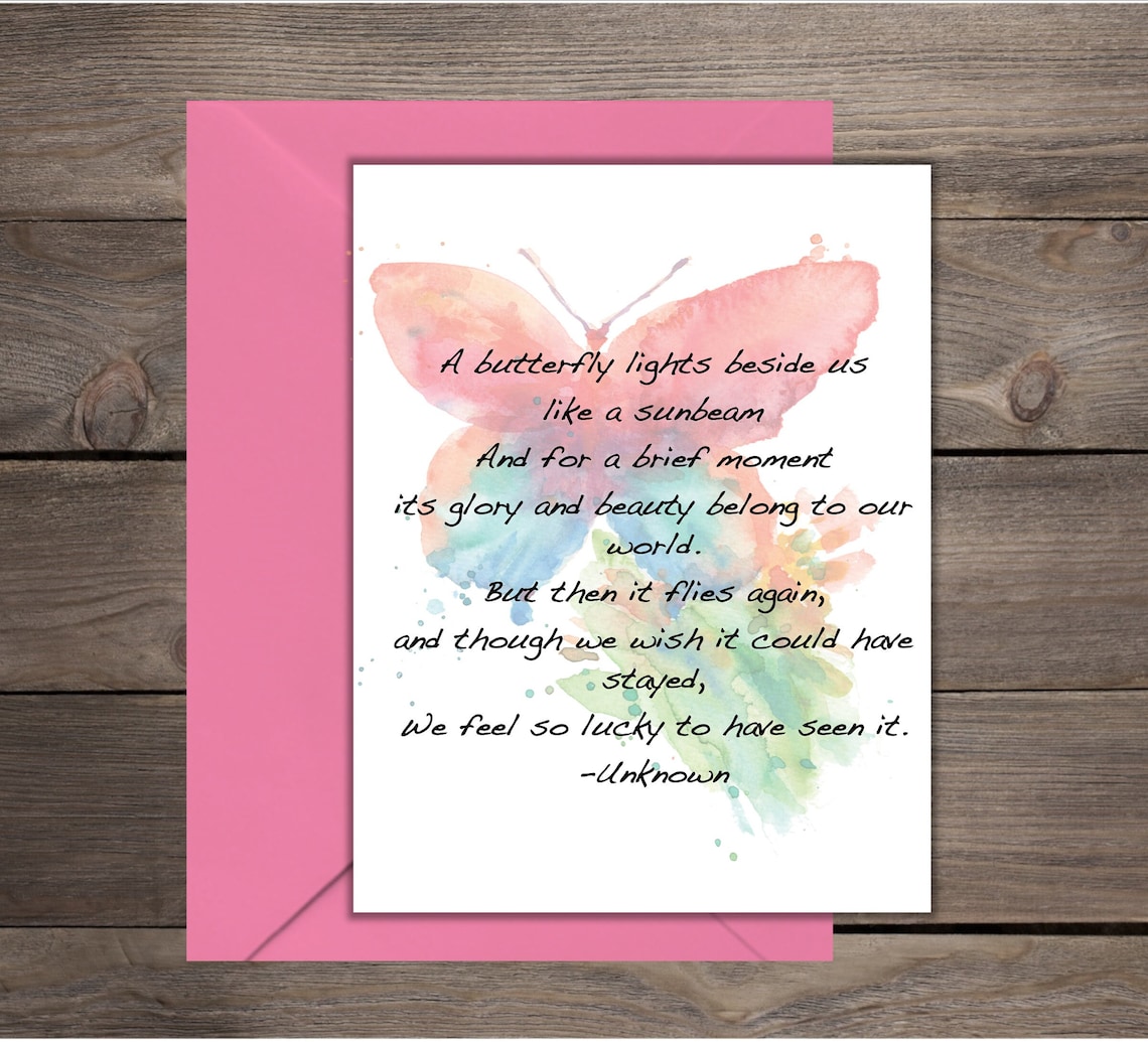 Sympathy Card: Watercolor Butterfly - Etsy
