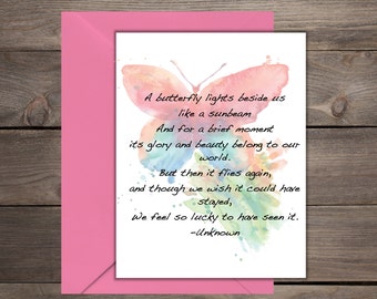 Handmade Card. Sympathy. Butterfly. for Her. for Him. Unisex. Mourning ...