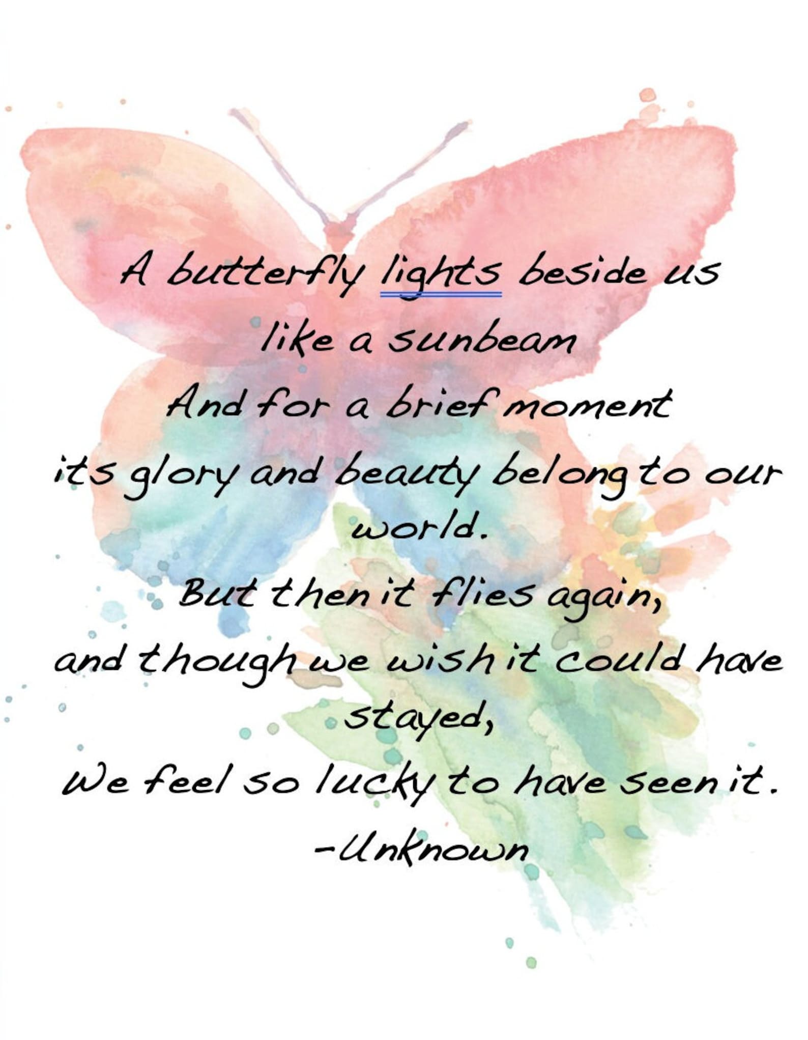 Sympathy Card: Watercolor Butterfly - Etsy