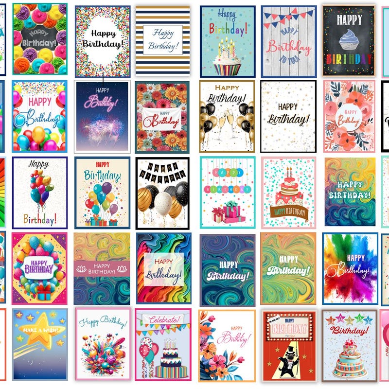 Birthday Card Set - Etsy