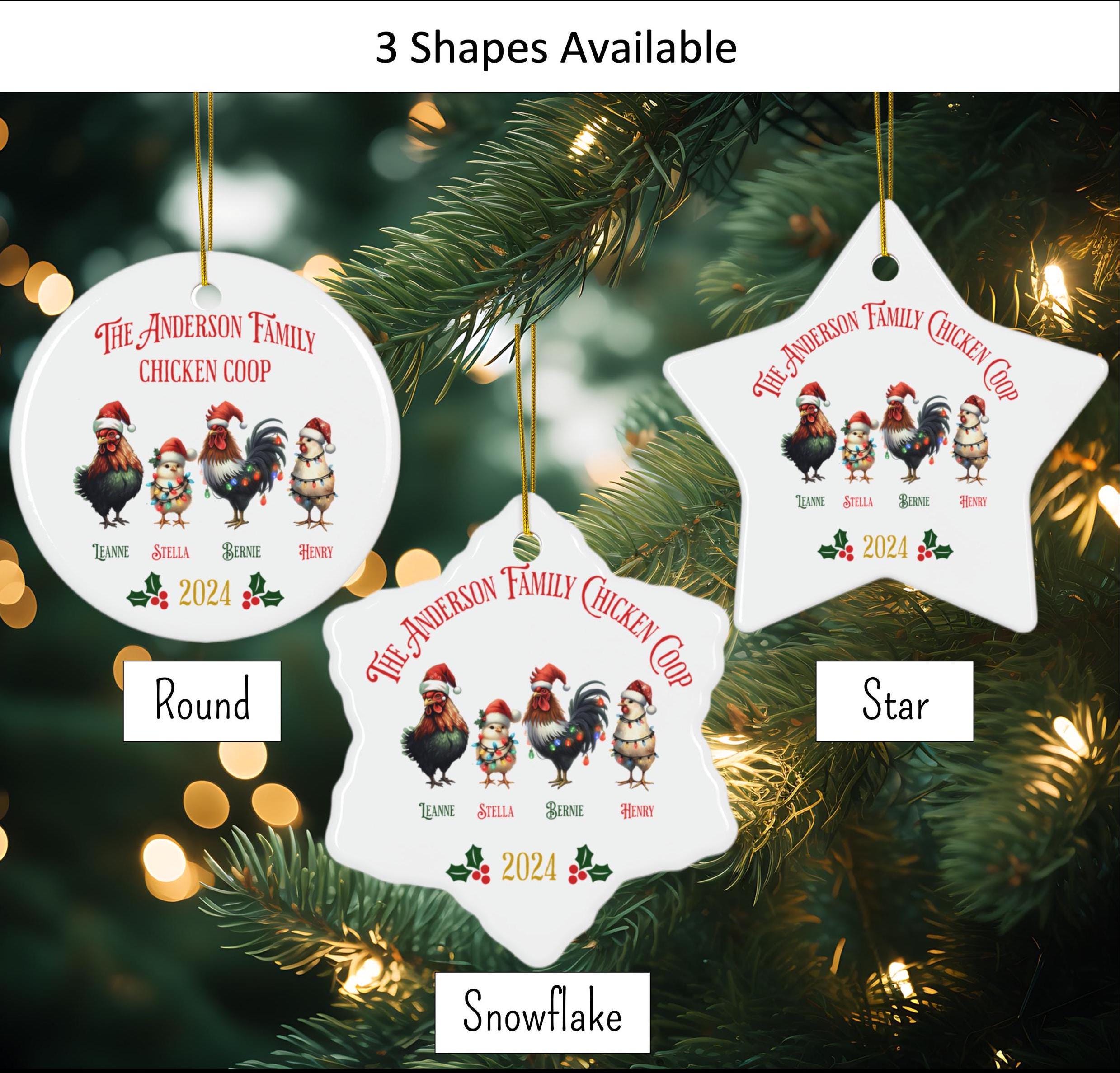 Personalized Ceramic Chicken-themed Christmas Ornament - Etsy