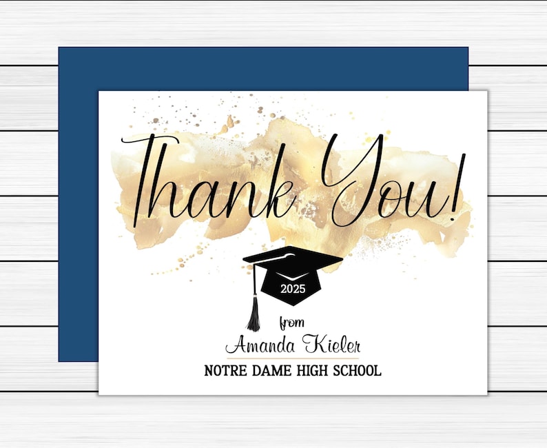 Personalized Graduation Thank You Card: Set of 10 - Etsy