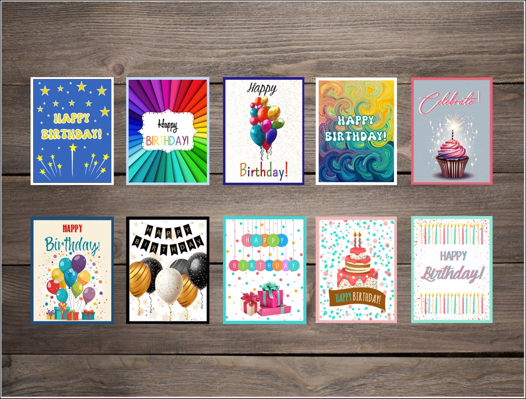 Birthday Card Assortment #3 - Set of 10 or 20 - Etsy