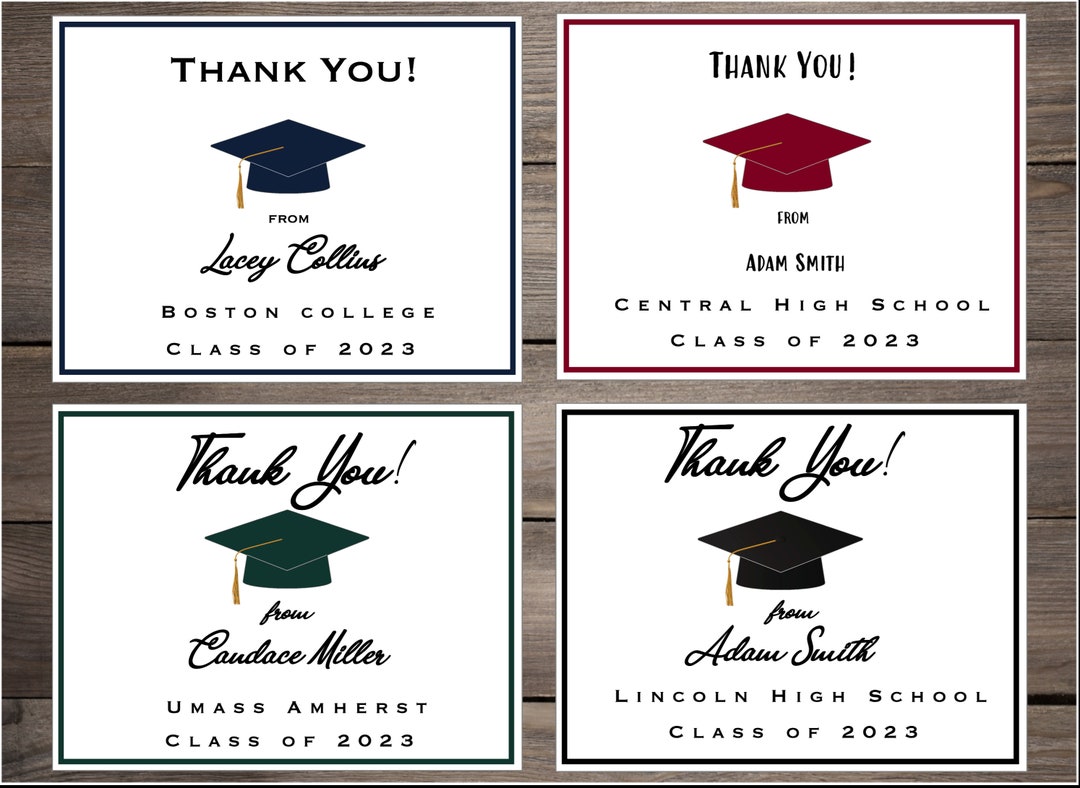 Personalized Graduation Thank You Card: Set of 10 - Etsy