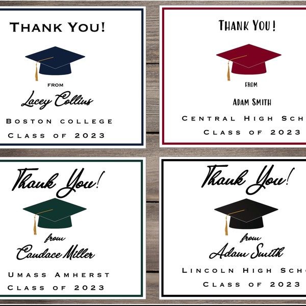 Personalized Graduation Thank You Card: Set of 10 - Etsy