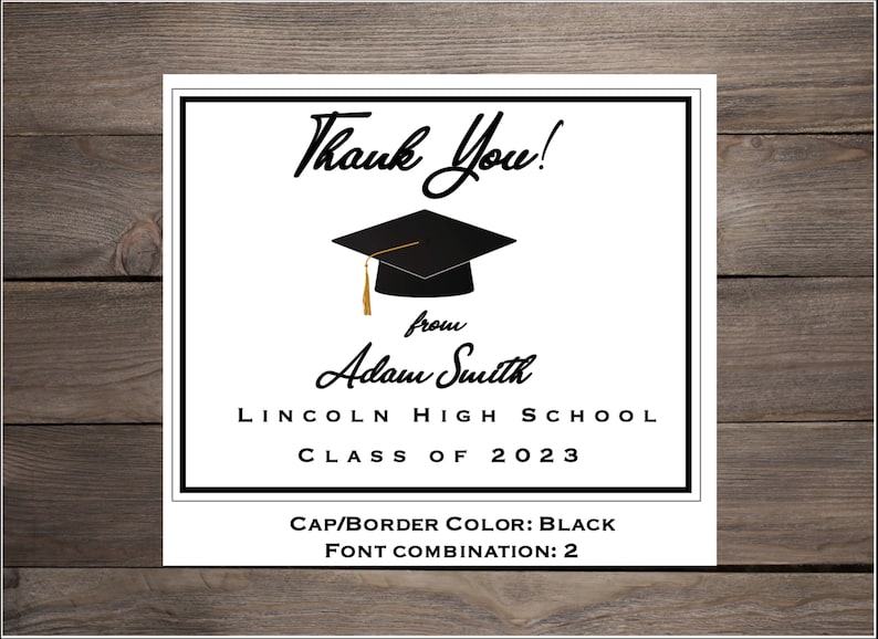 Personalized Graduation Thank You Card: Set of 10 - Etsy