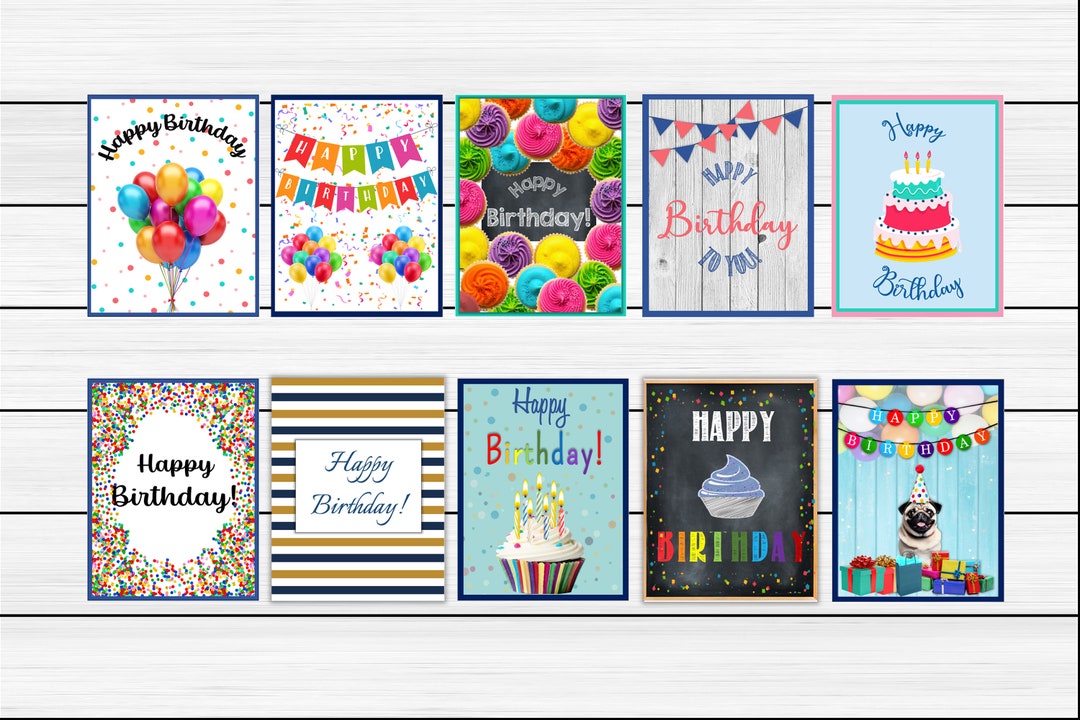 Birthday Card Assortment #1 - Set of 10 or 20, Bulk Birthday Cards ...
