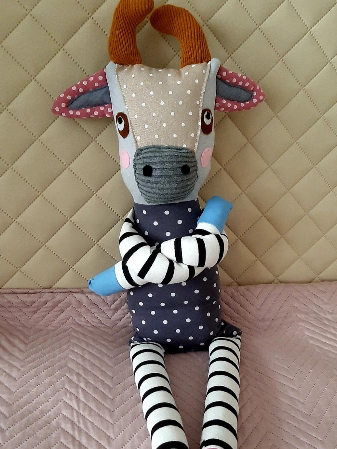 Goat Stuffed Toy Cute Cuddly Toy Colorful Funny Handmade 60 Cm Tall ...