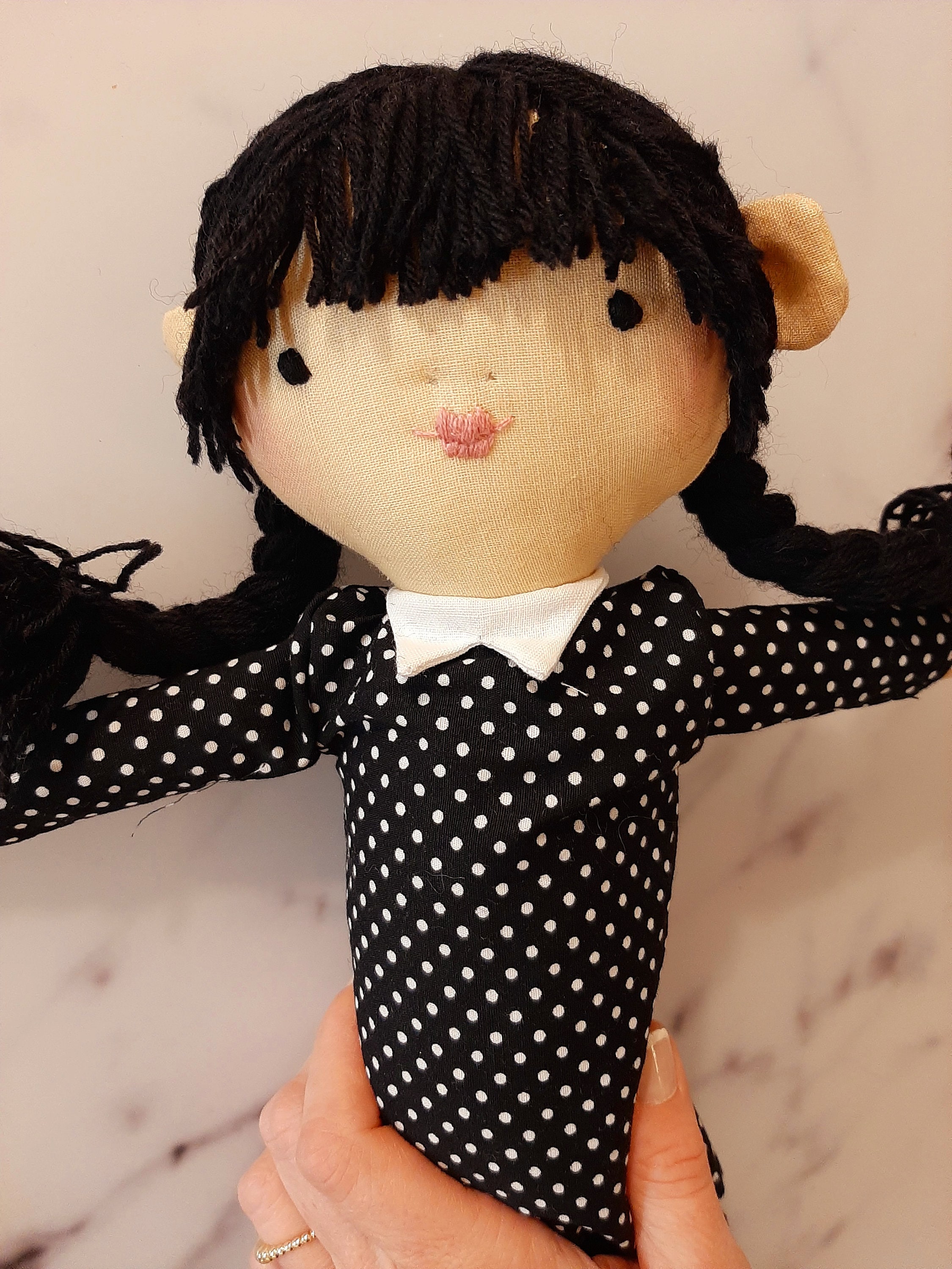 WEDNESDAY Addams Puppe 33 Cm Wenesday Doll Handmade - Etsy