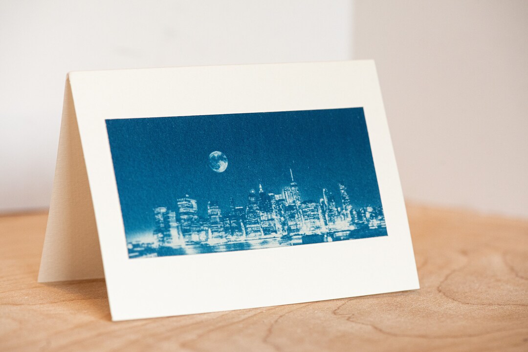 New York City Skyline, Handmade Cyanotype Print - Etsy UK