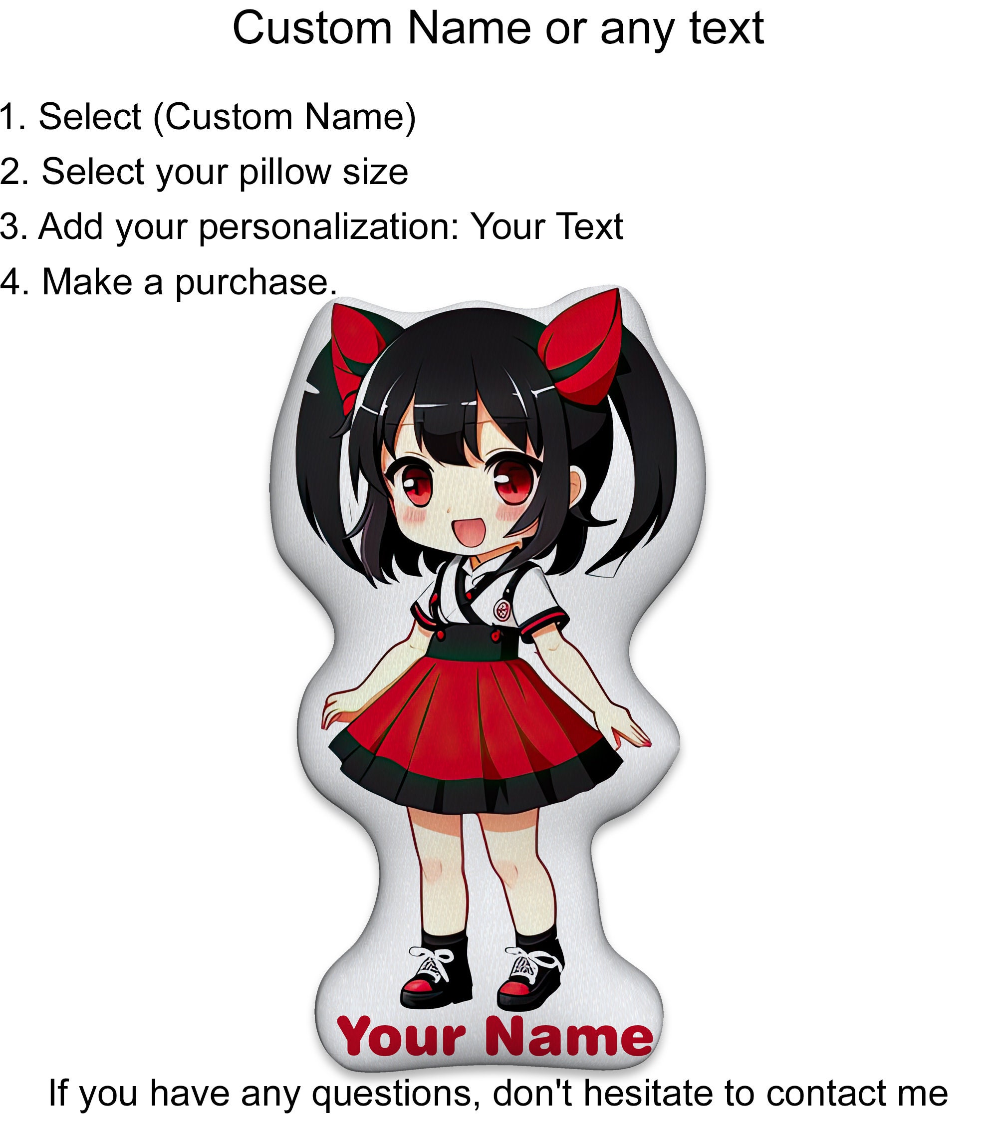 Custom Anime Character Plush Toy Create Your Own Custom Set of ...