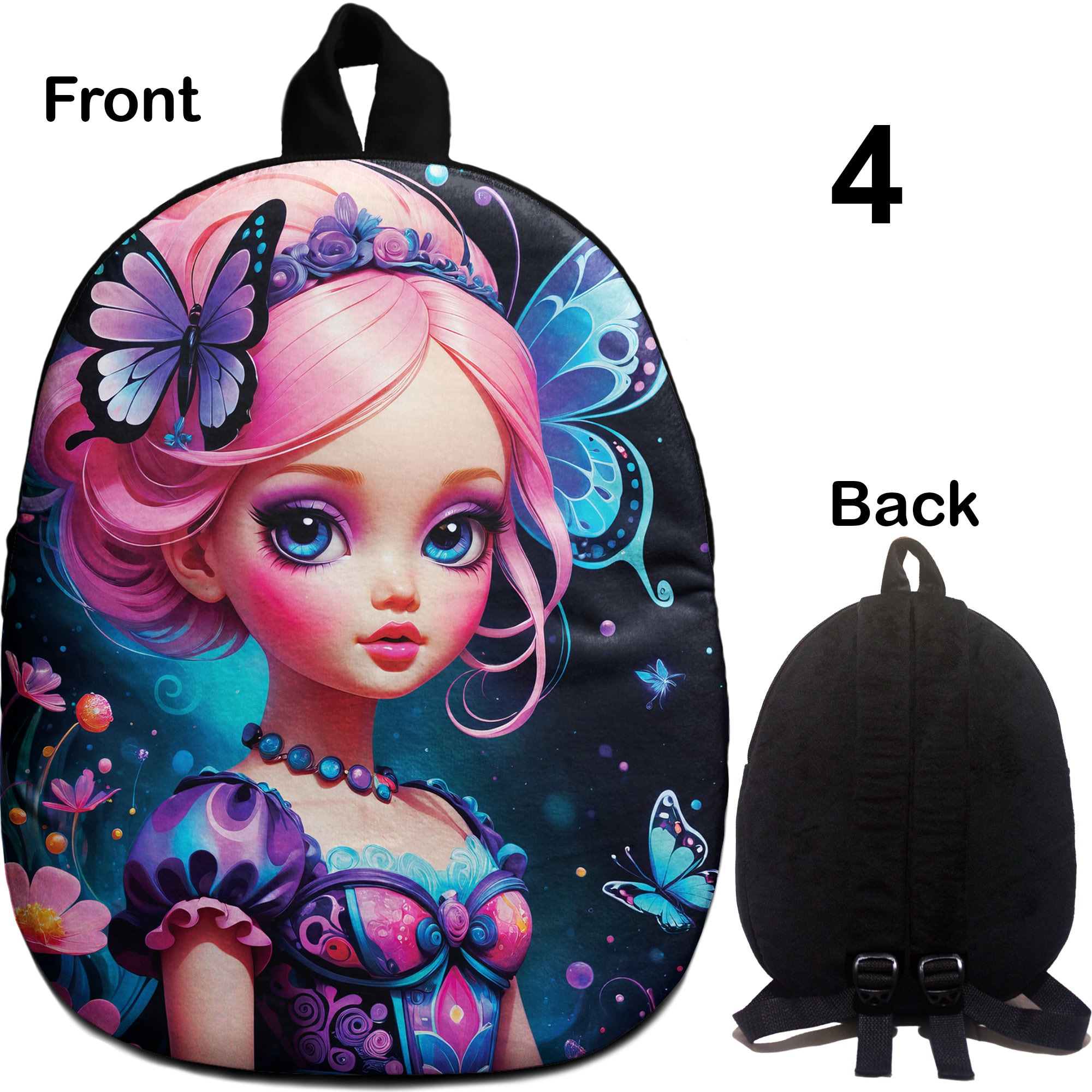 Toddler Girl Backpack Black Color Girl Backpack Barbie Backpack Bags ...