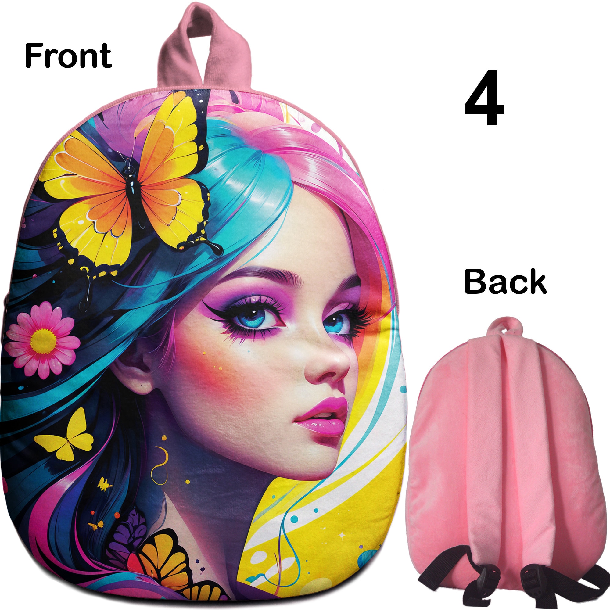 Yellow Color Girl Backpack Barbie Girl Backpack Bags for 2, 3, 4 Year ...