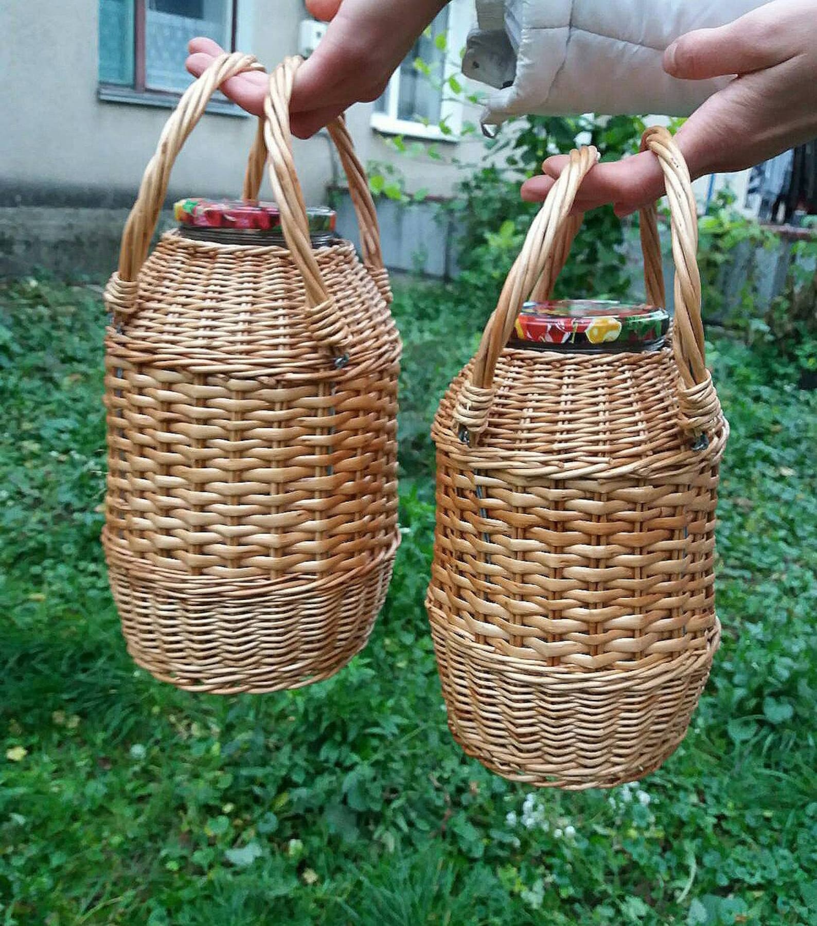 Wicker Demijohn Bottle Picnic Water Bottle Holder Wine Juice - Etsy