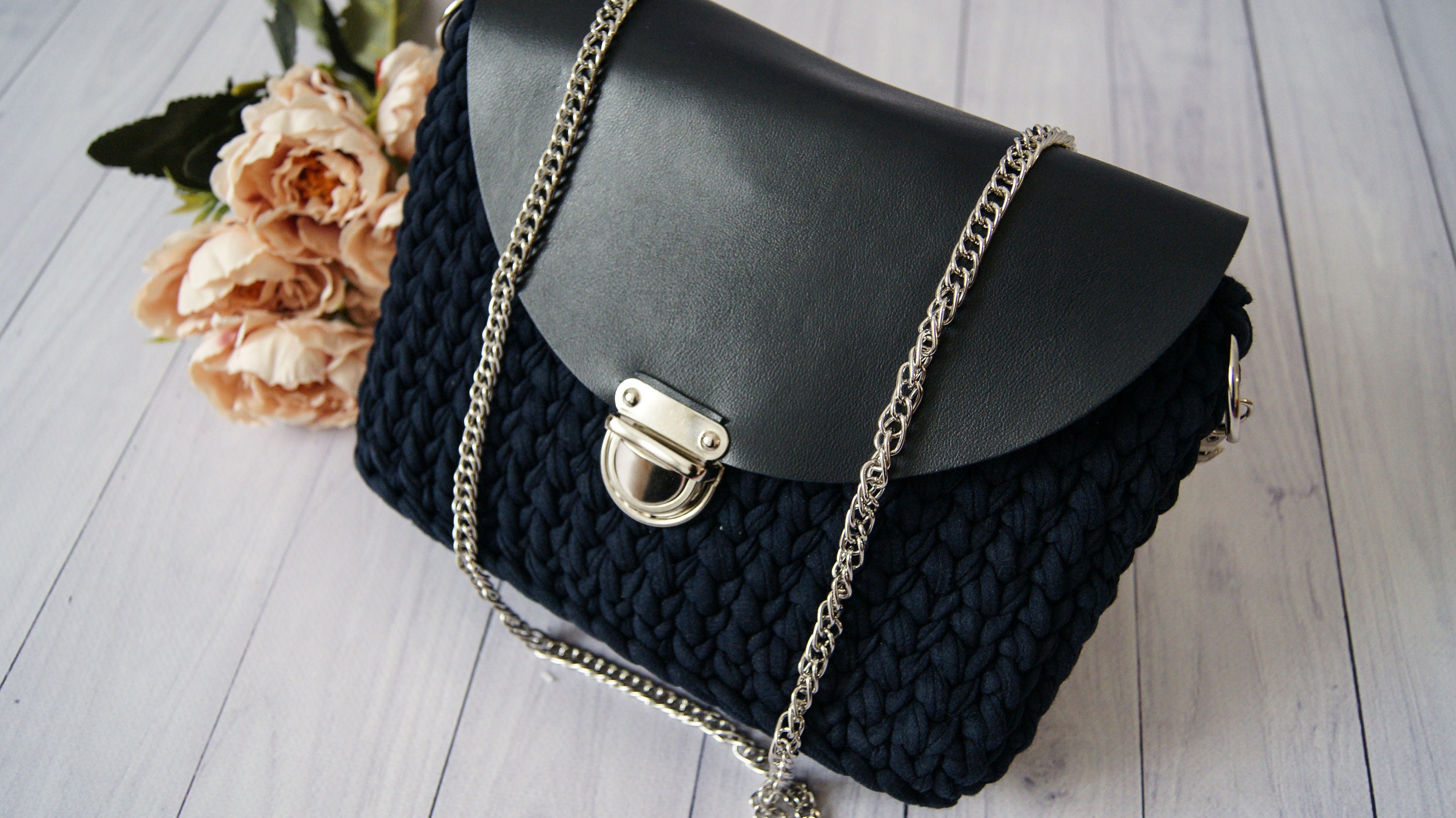 Navy Blue Leather Handbag Designer | semashow.com