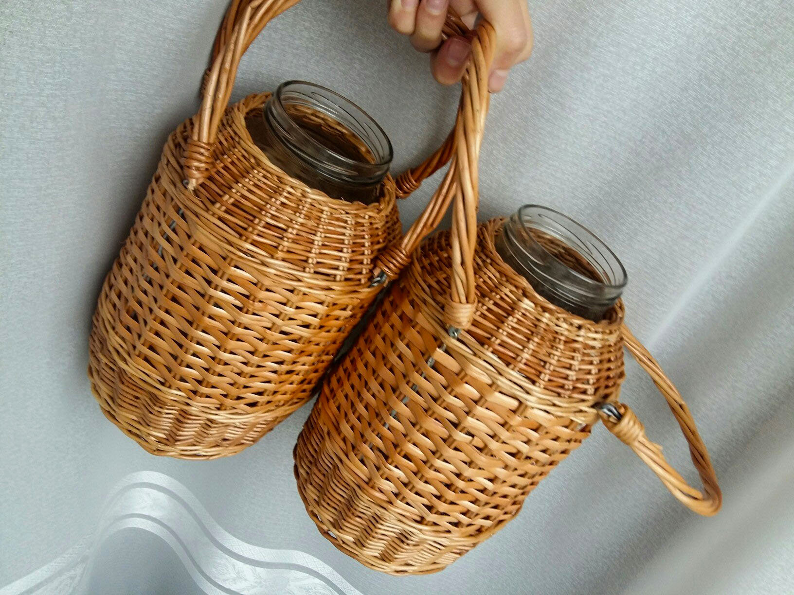 Wicker Demijohn Bottle Picnic Water Bottle Holder Wine Juice - Etsy
