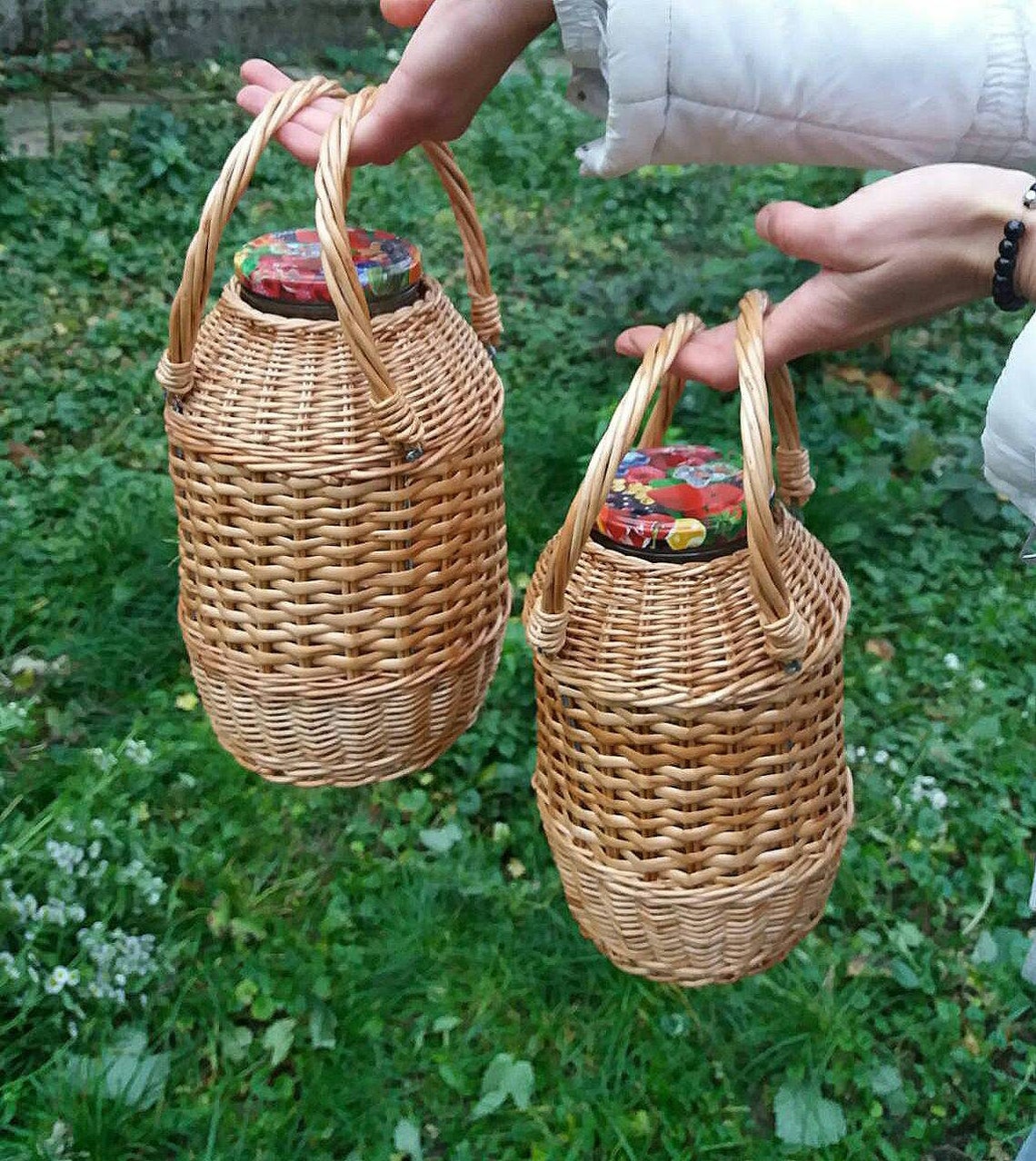 Wicker Demijohn Bottle Picnic Water Bottle Holder Wine Juice - Etsy