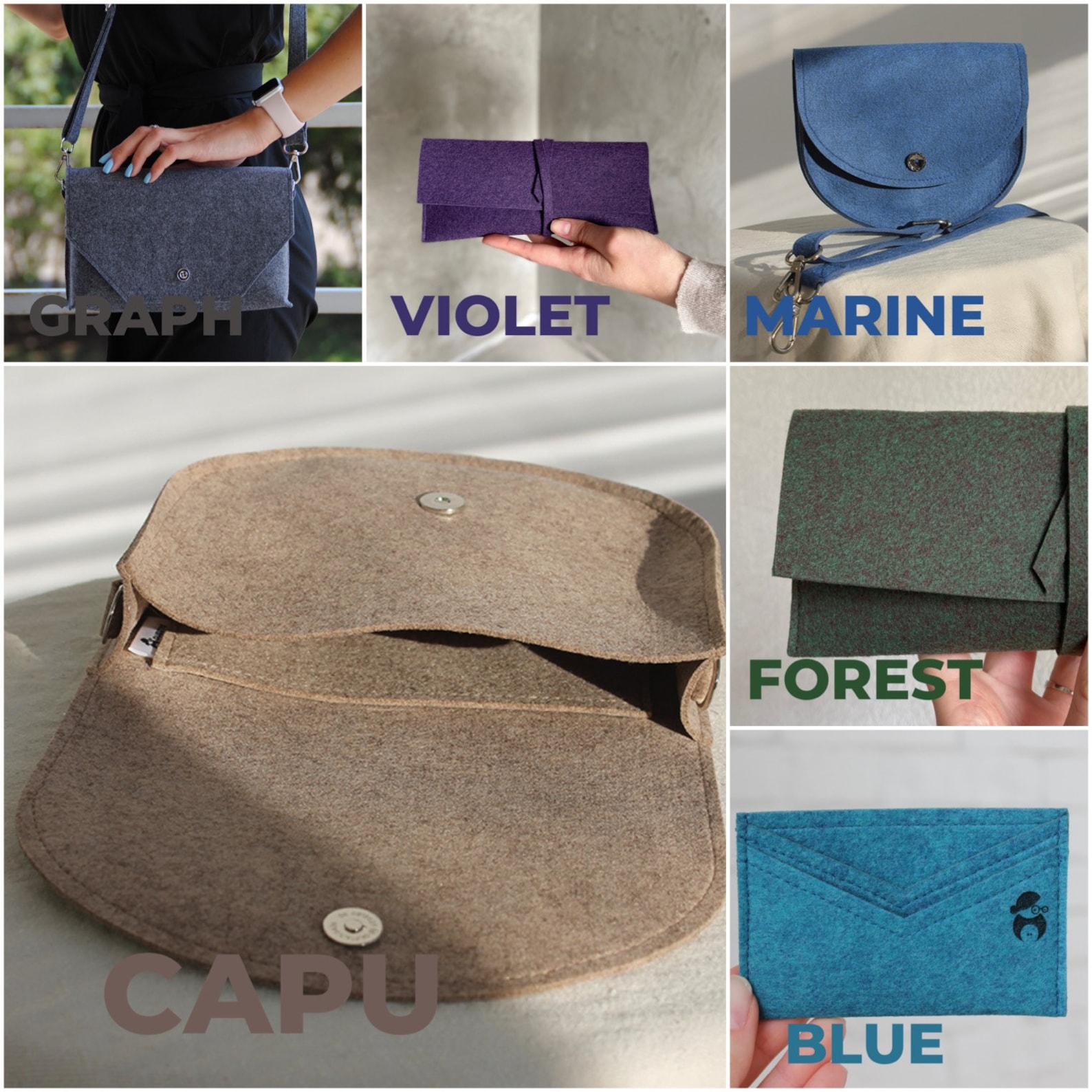 Minimalist Classic Felt Wallet With Coin Pocket - Etsy