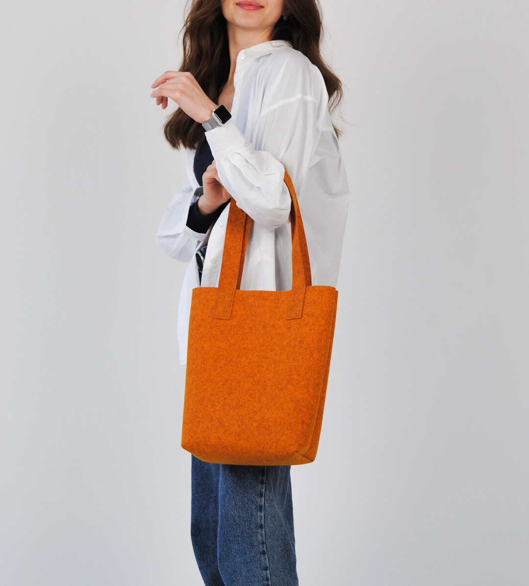 Felt Tote Bag, Premium Eco Felt Bag, Weekender Bag, Large Tote With ...