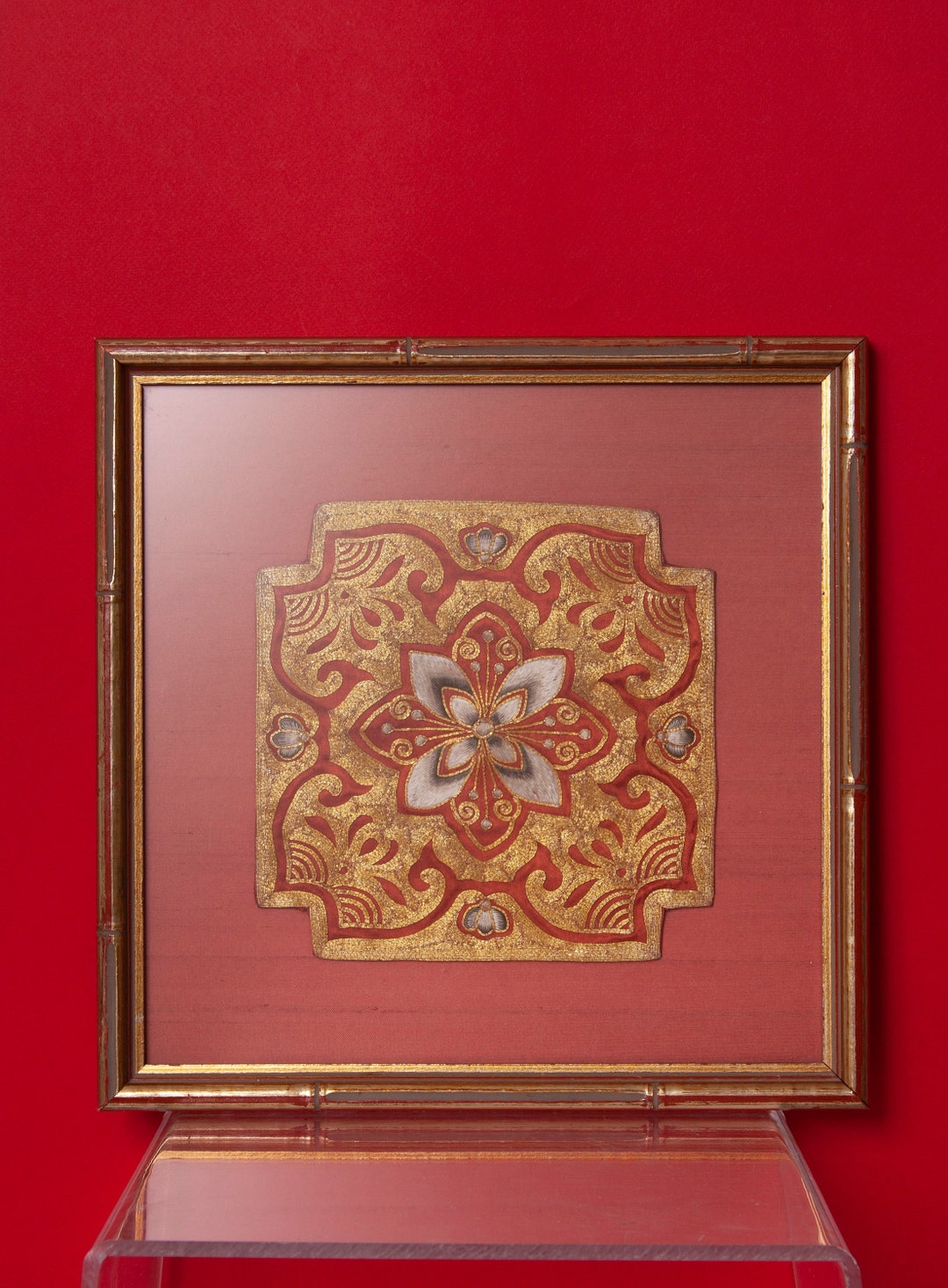 Vintage Embroidery in Bamboo Frame - Etsy