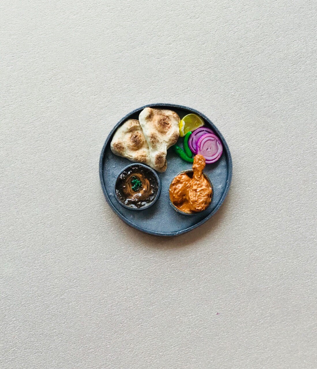 Indian Food Miniature Fridge Magnet, Dollhouse Food, Miniature Naan ...