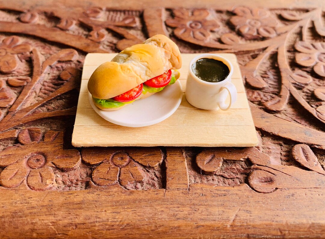 Miniature Sandwich and Coffee Fridge Magnet, Food Magnet, Refrigerator ...