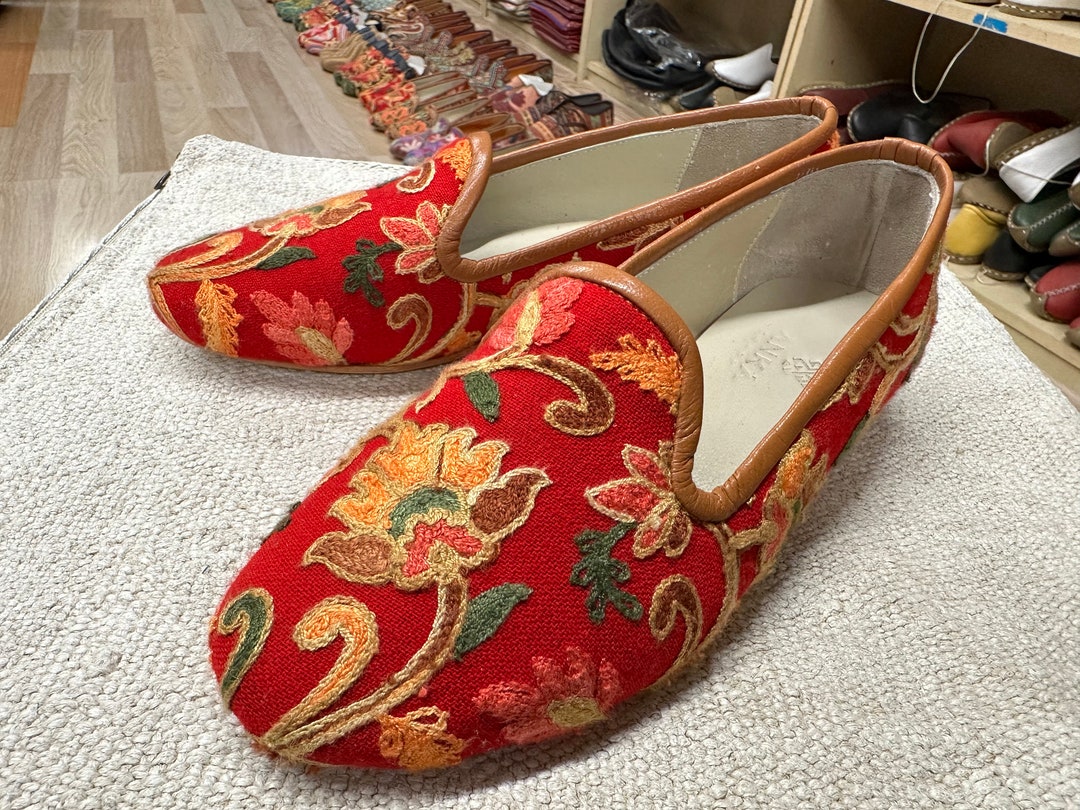 Handmade Us-9 Eu-39 Cashmere Shoes, Unique Loafers , Handmade Shoes ...