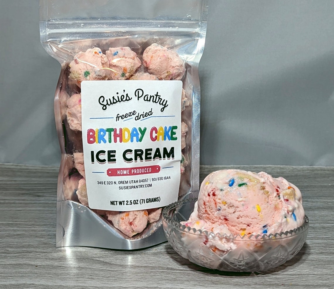 Freeze Dried Birthday Cake Ice Cream (small Sizes) - Etsy