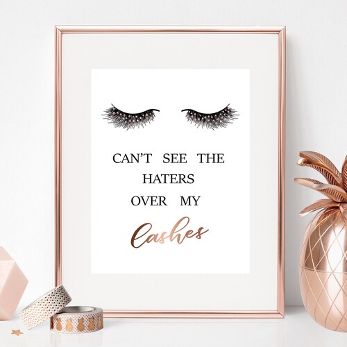 Lashes Quote Print Rose Gold Decor Eyelashes Print Salon Decor - Etsy