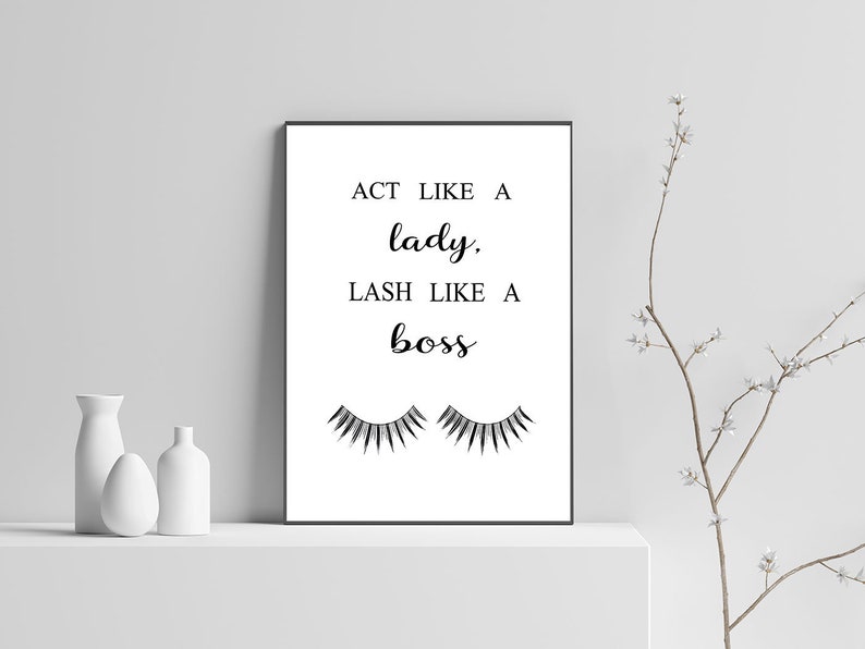 Eyelashes Print Lashes Studio Lashes Print Salon Decor Funny - Etsy