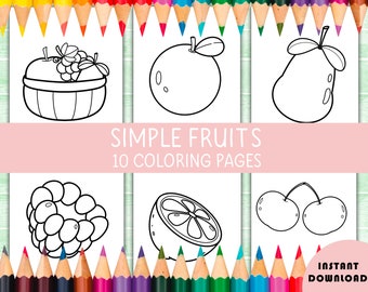 15 Printable Fruit Coloring Pages for Kids Fun Activity - Etsy