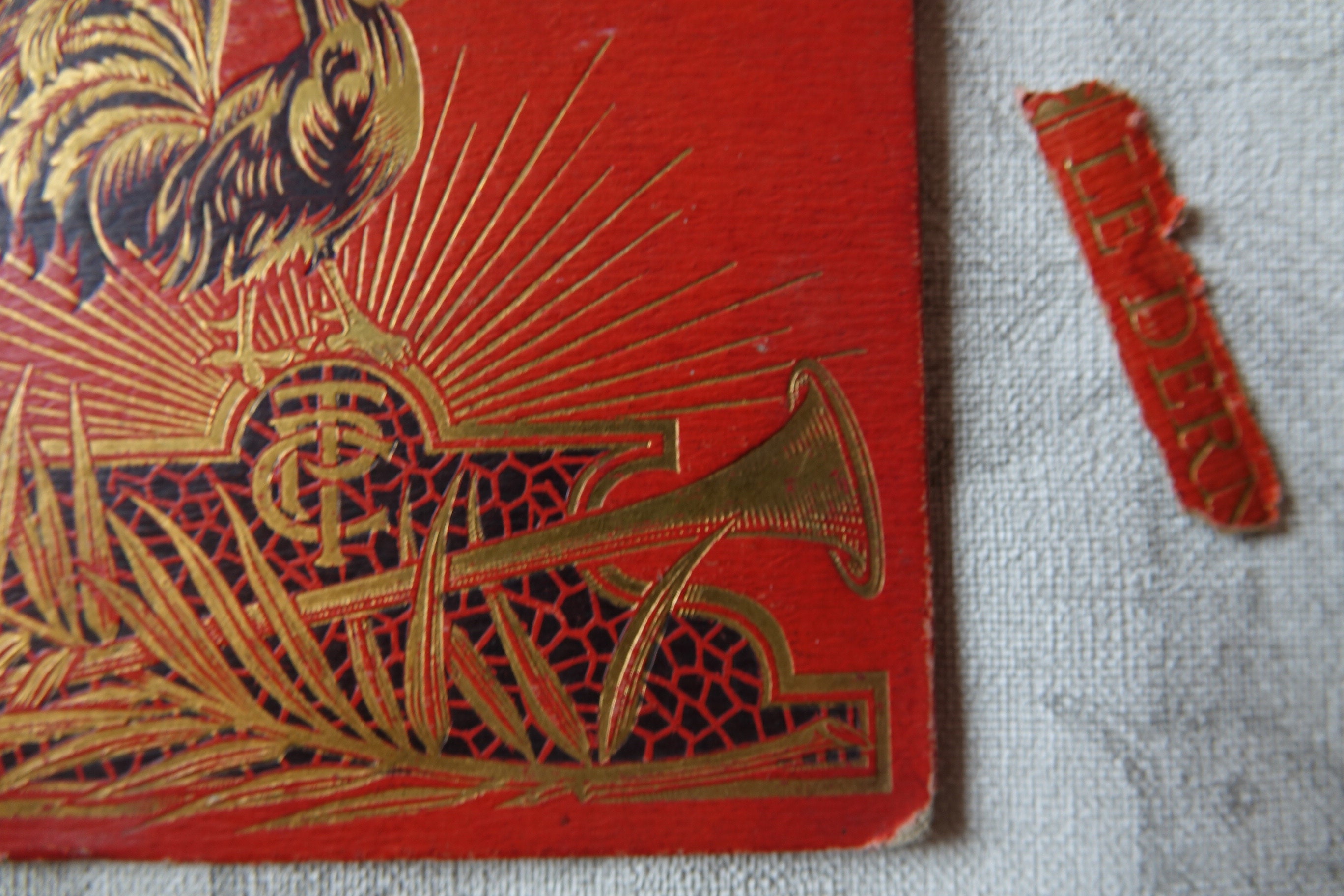 Very Vintage Red Book Cover Rooster Pattern for Making Journal - Etsy