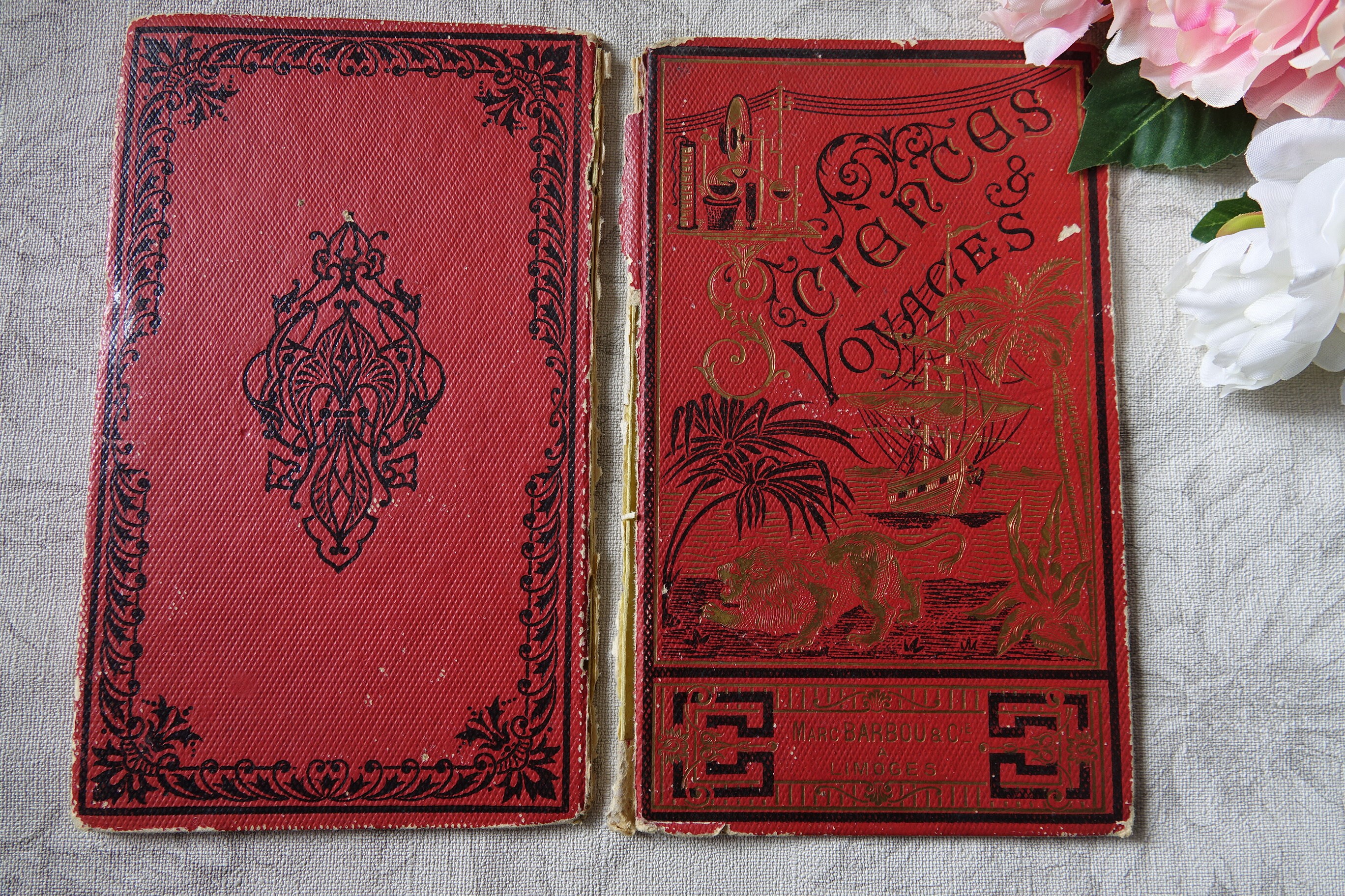 Red Vintage Book Cover - Etsy