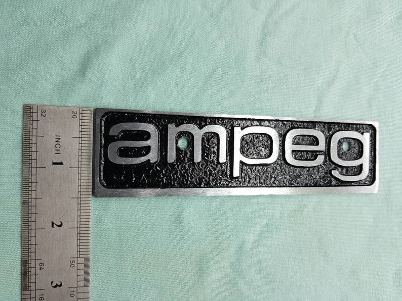Ampeg Vintage Metal Emblem Logo Badge for Head Amp Project or - Etsy