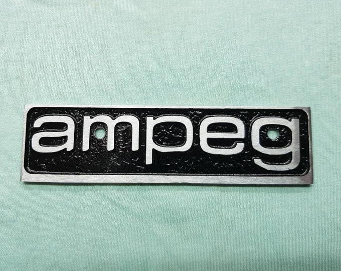 Ampeg Vintage Metal Emblem Logo Badge for Head Amp Project or ...
