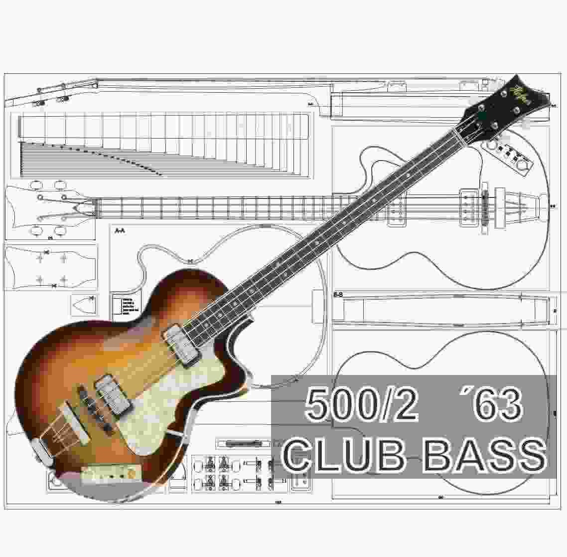 Hofner 500/2 GERMAN Club Bass 1:1 Scale Plans for Luthiers / - Etsy