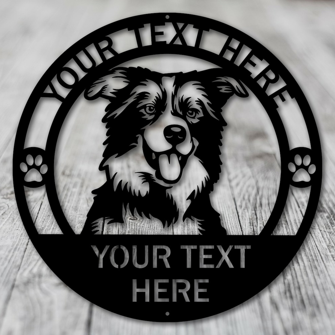 Personalized Border Collie Metal Art Sign - Etsy