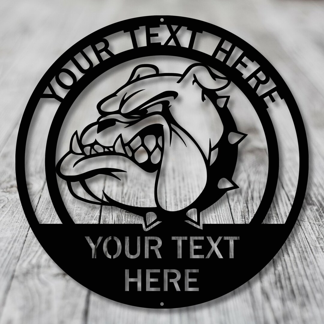 Personalized Bulldog Metal Art Sign - Etsy