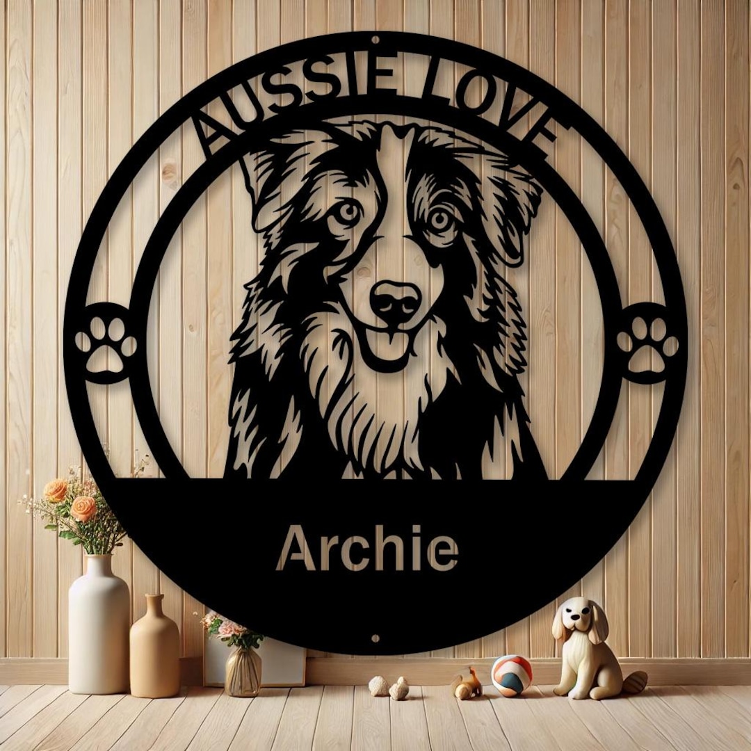Personalized Australian Shepherd Metal Sign | Custom Pet Gifts - Etsy