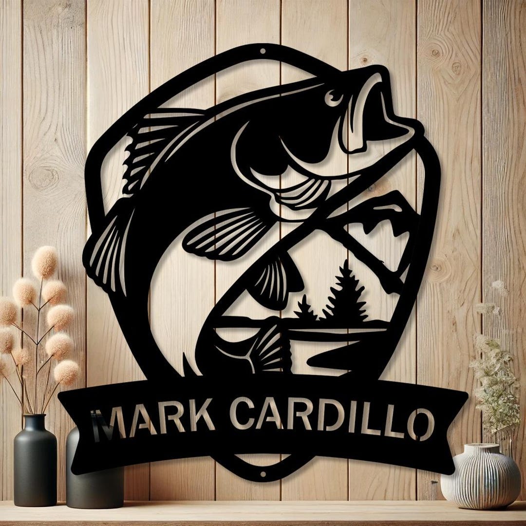 Personalized Fish Metal Sign | Personalize Your Fishing Space - Etsy