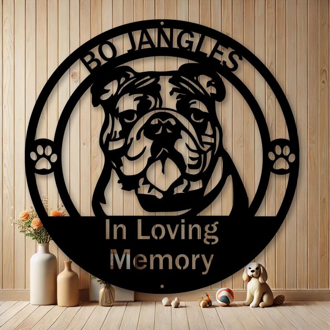Personalized Bulldog Metal Sign | Custom Pet Gifts - Etsy