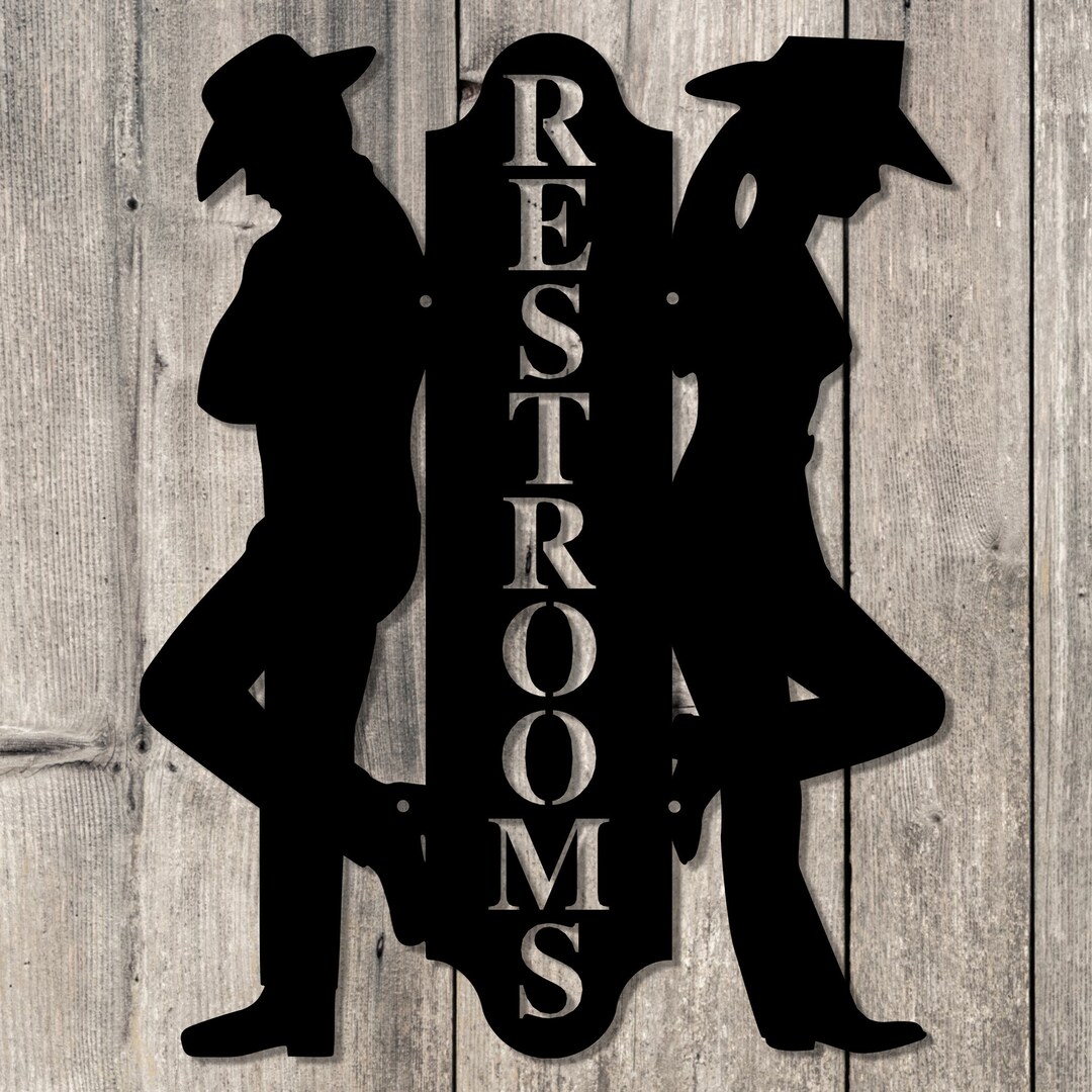 Western Universal Restrooms Door Sign - Etsy