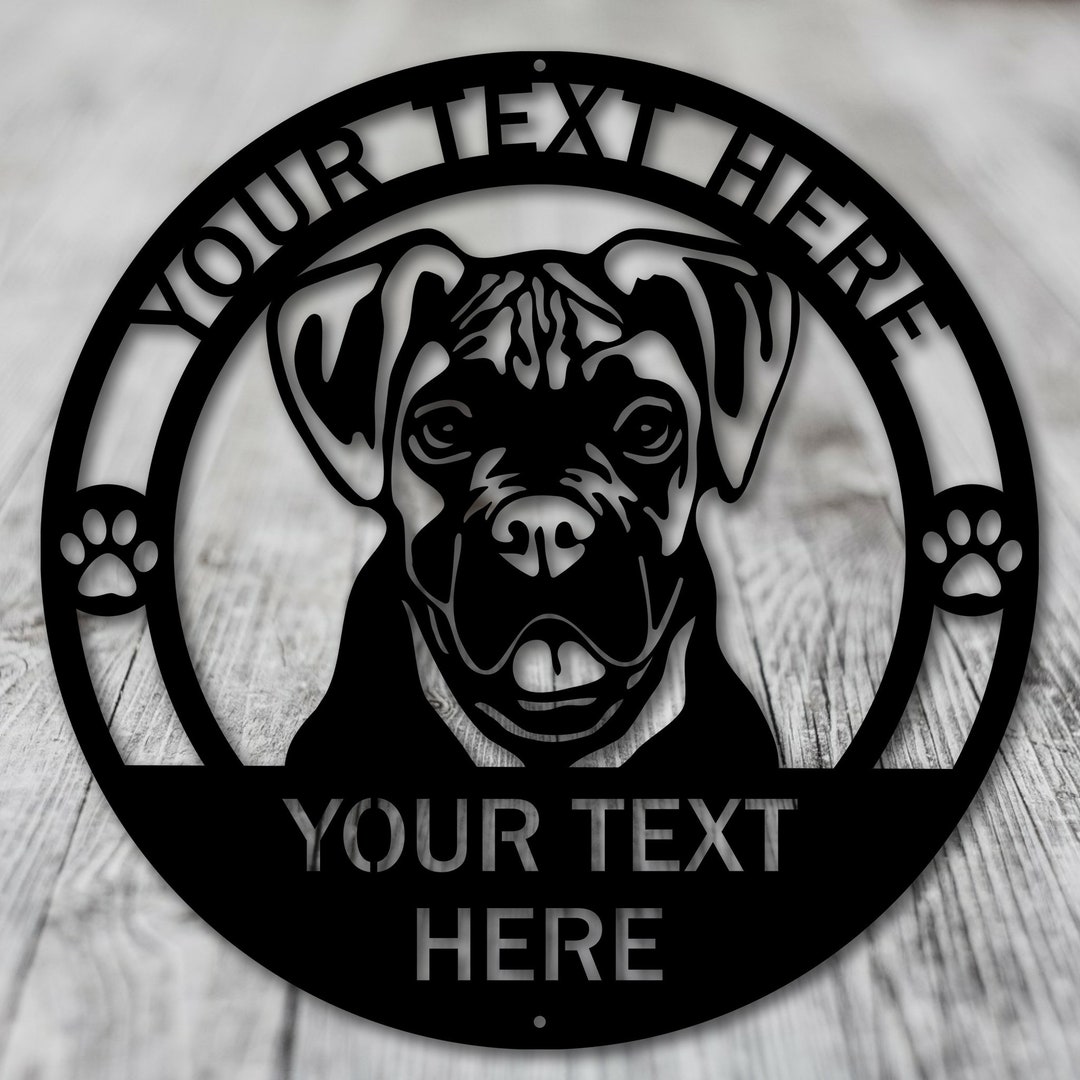 Personalized Boxer Dog Metal Art - Etsy