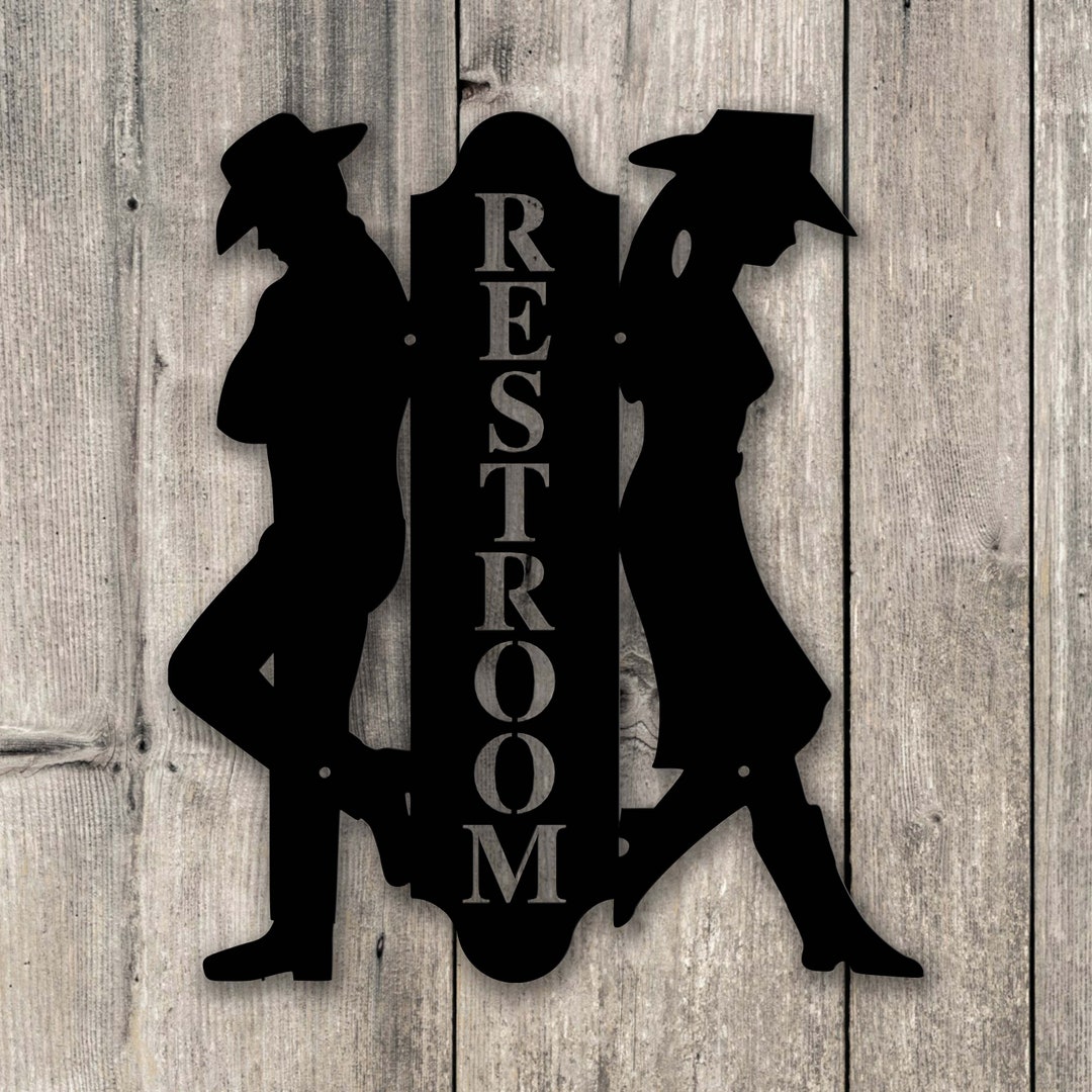 Western Universal Restroom Door Sign - Etsy