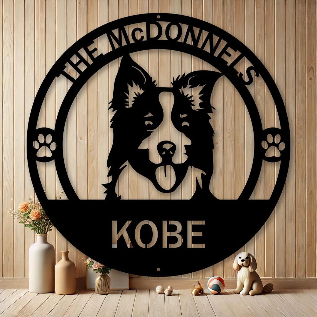 Personalized Border Collie Metal Sign | Custom Pet Gifts - Etsy