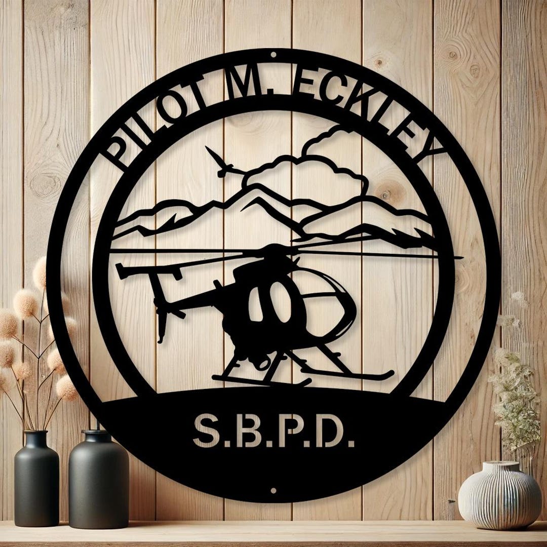 Personalized MD 500 Police Helicopter Metal Sign | Custom Aviation ...